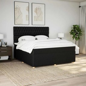 Box spring postel s matrací černá 180x200 cm textil 3294444