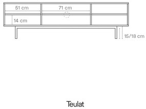 Šedý TV stolek 180x52 cm Sierra - Teulat