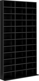 HOMCOM Regál na CD/DVD pro 1116 CD, 36 výškově nastavitelných přihrádek, 102 x 24 x 195 cm, Černý