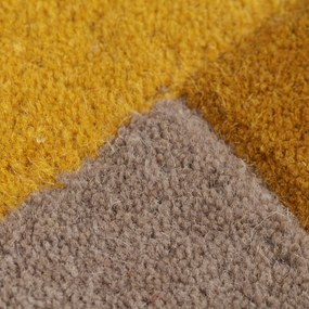Flair Rugs, Běhoun Abstract Collage Ochre/Natural, 60x230, žlutá, chodba / předsíň