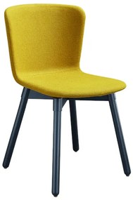 MIDJ - Dvoubarevná čalouněná židle CALLA s dřevěnou podnoží