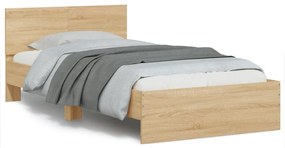 Rám postele s čelem dub sonoma 100 x 200 cm kompozitní dřevo - Default Title