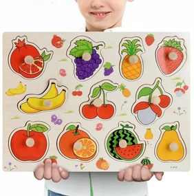 Montessori dřevěné hračky - vkládačky s držátky Barva: A3016