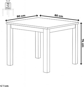 Kulatý jídelní stůl 80x80cm, mdf DT-316 WT