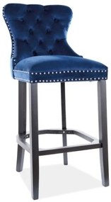 Casarredo - Komfort nábytek Barová židle MARKUS VELVET granátově modrá/černá