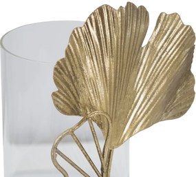 Svícen Leaf 21 cm čirý/zlatý