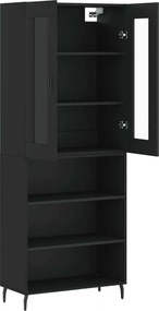 vidaXL Skříň highboard 69,5 x 34 x 180 cm kompozitní dřevo [3198738] Barva: Černá