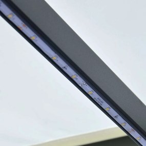 vidaXL Ručně zatahovací markýza s LED světlem 300 x 250 cm [3055221] Barva: antracitová