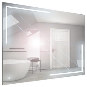 BPS-koupelny Zrcadlo závěsné s pískovaným motivem a LED osvětlením Nikoletta LED 3 Typ: dotykový vypínač, Rozměry (cm): 60x65 - (Nikoletta LED 3/60)