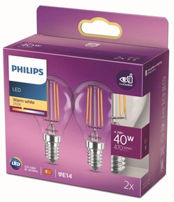 Philips LED žárovka E14 4,3W P45 Filament 2700K 2k