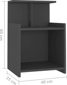 vidaXL Noční stolky 2 ks 40 x 35 x 60 cm dřevotříska [806180] Barva: Černá