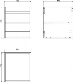 Mexen Box-A, závěsná skříňka 40 cm, šedá matná, 91AX1-0400-470-1-62