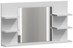 Zrcadlo LUMIA L5 s poličkami bílá mat