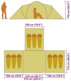 vidaXL Marketos Kempingový stan pro 9 osob modro-žlutý