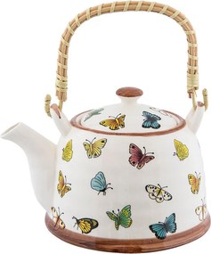 Porcelánová konvička se sítkem motýlci - Ø 14*14 cm / 0,7L