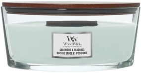 Vonná svíčka WoodWick loď, Sagewood & Seagrass
