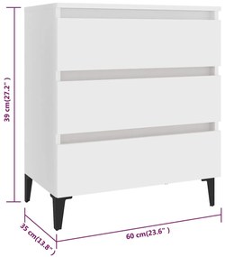 vidaXL Příborník bílý 60 x 35 x 69 cm dřevotříska
