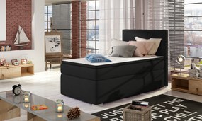 Moderní boxová pružina postel Rimini 90x200, černá Roh: Orientace rohu Levý roh