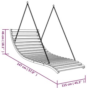 vidaXL Marketos Houpací postel ohýbané dřevo s teakovou úpravou 115x147x46 cm