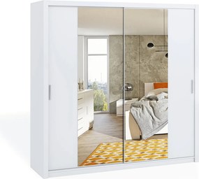 GiB Meble Šatní skříň Bono SZ220 se zrcadlem Barva: bílá