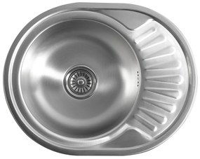 Aqualine vestavný dřez s odkapem 57 x 18 x 45 cm nerezový AQ5745B