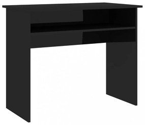 Psací stůl s policí 90x50 cm Dekorhome Černá lesk