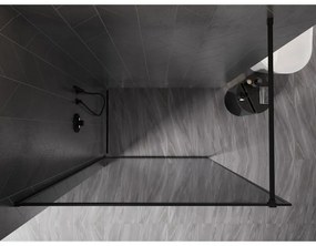 Mexen Kioto-F, sprchová zástěna s rámem 130 x 202 cm, 8 mm šedé sklo, černý profil, 800-130-104-70-40