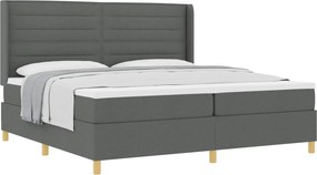 Postel s boxspringem s matrací Tmavě šedá 200 x 200 cm textil 3341792
