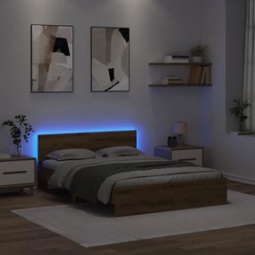 Rám postele s čelo Artisanový dub 140 x 190 cm Kompozitní dřevo 3403572