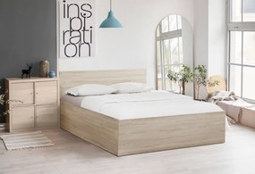 Postel SOFIA 120 x 200 cm, dub sonoma Matrace: Bez matrace, Rošt: S laťkovým roštem