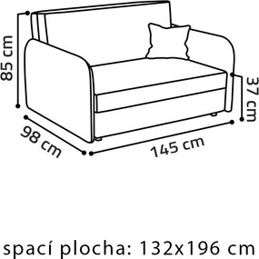 Pohovka VIVA III LOFT | 145 cm | rozkládací + úložný prostor | VÝBĚR TKANIN