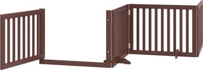 Zábrana pro psy s dvířky skládací 12 panelů hnědá 960 cm topol 3155692