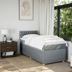 Box spring postel s matrací světle šedá 90x200 cm textil 3287346
