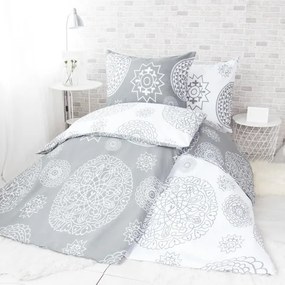 XPOSE ® Polybavlněné povlečení na dvě lůžka SISI DUO - šedá 140x200, 70x90