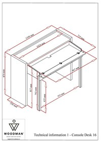 Pracovní stůl 36x110 cm Mel – Woodman
