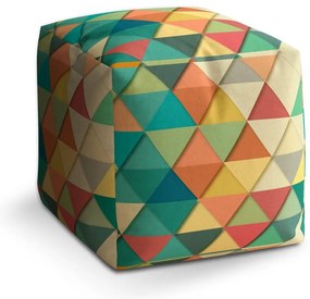 Taburet Cube trojúhelníky, barevná