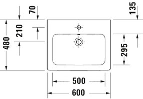 Duravit 23996000002 - Závěsné umyvadlo D-CODE 60x48 cm keramika/lesklá bílá