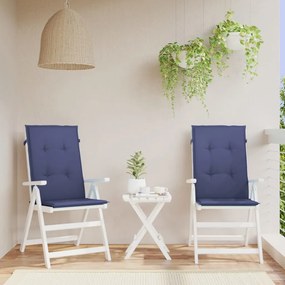 vidaXL Podušky na židli vysoké opěradlo 2 ks 120x50x3 cm textil [361268] Barva: Námořnická modrá