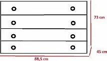 CZ Nábytkář - Kasvo Komoda ROMA III - 4 zásuvky | Varianta: Bílá