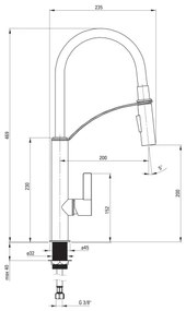 Deante BGB_B720 - Dřezová baterie s flexibilním ramínkem GERBERA černá/chrom