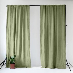Světle zelený lněný závěs 140x200 cm Sage – Linen Tales