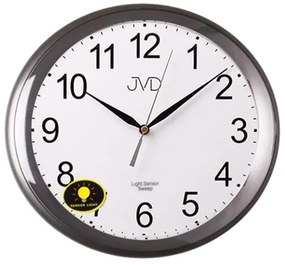 Tmavě šedé netikající tiché nástěnné hodiny JVD HP663.8