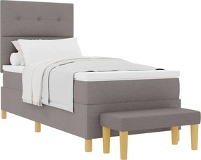 Postel s boxspringem s čelo Taupe 190 x 90 cm textil 3344265
