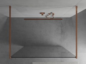 Mexen Kioto, průchozí sprchová zástěna Walk-in 135 x 200 cm, 8mm čiré sklo, profil růžové zlato, 800-135-002-60-00