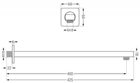 Mexen Cube DR02 podomítkový vanový a sprchový set s hlavovou sprchou 30x30 cm (7v1), růžová zlatá, 77503DR0230-60
