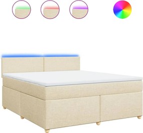 Box spring postel s matrací krémová 180x200 cm textil 3289057