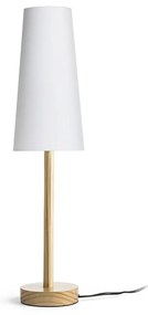 Rendl R14034 stolní lampa MAUI/CONNY 15/30 polycotton, bílá/dřevo, E27, 61cm
