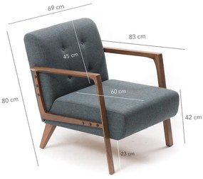 Designové křeslo Tamarix modro-hnědé