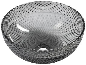 Sapho Sapho, BEAUTY gravírované skleněné umyvadlo na desku Ø 39,5cm, černá, TY310