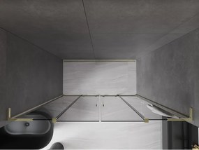 Mexen Velar L Duo, posuvné sprchové dveře do otvoru 170 cm, 8mm šedé sklo, zlatá lesklá, 871-170-003-42-50